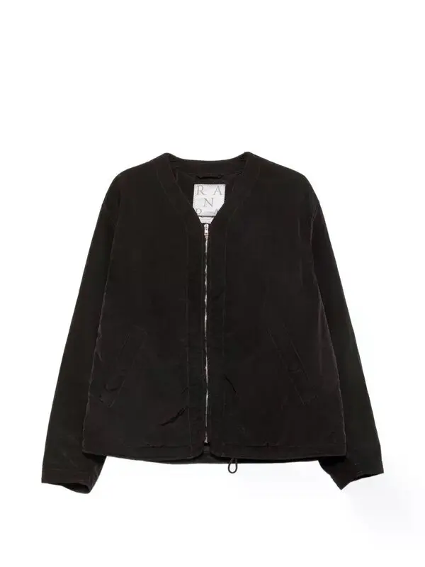 RANRA Zip-up Padded Jacket With Crinkled Finish - Black