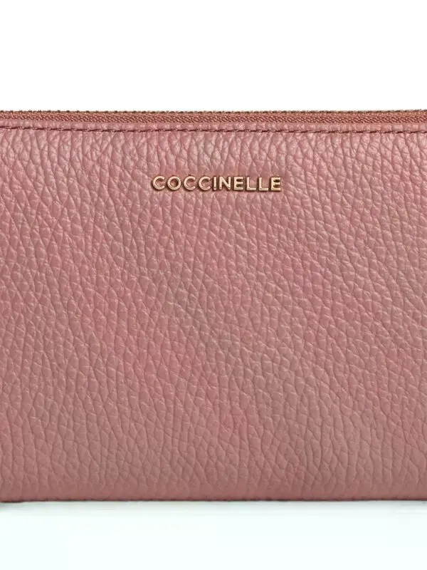 COCCINELLE Large Metallic Grained Leather Wallet