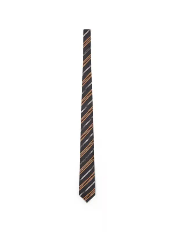 LARDINI Striped-pattern Silk Tie