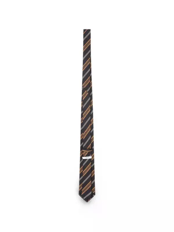 LARDINI Striped-pattern Silk Tie