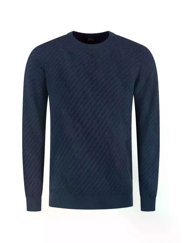 Brioni Textured-knit Crew-neck Sweater