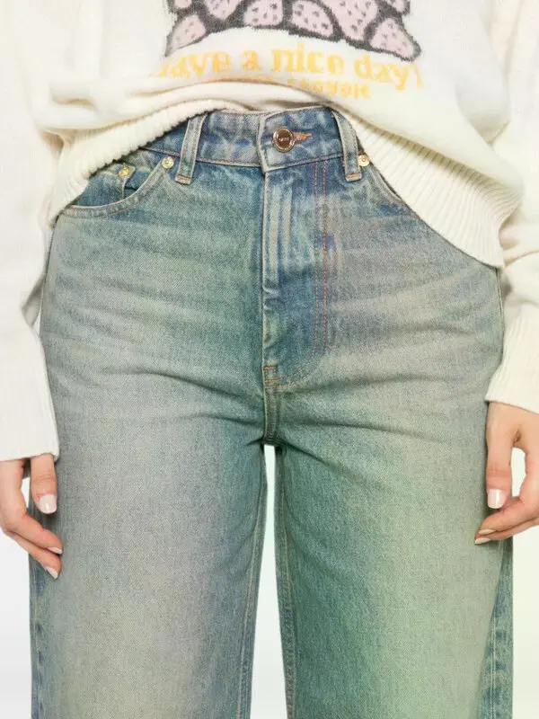 GANNI Faded-effect Wide-leg Jeans