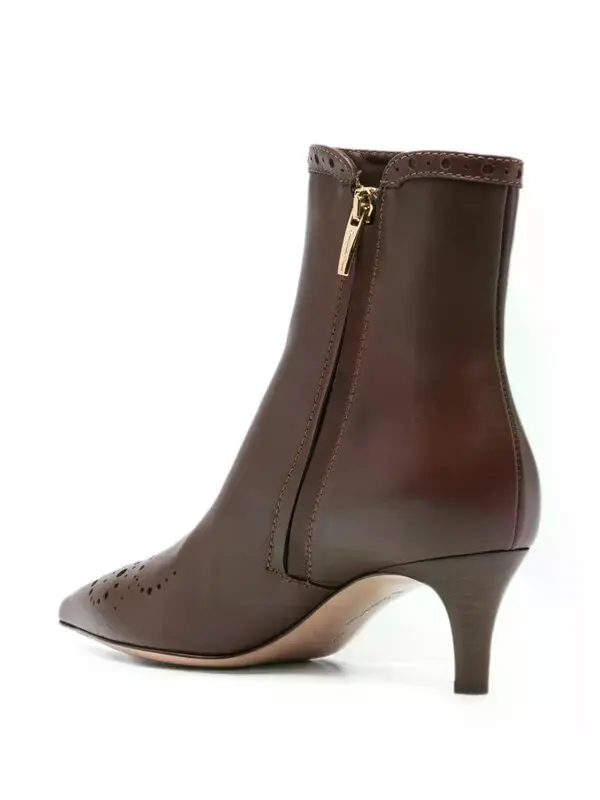 GIANVITO ROSSI Brogue-detail Pointed-toe Ankle Boots