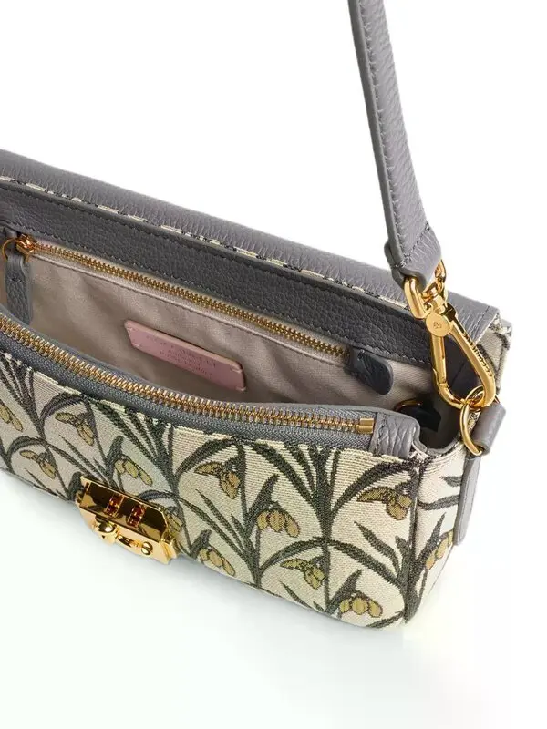 COCCINELLE Medium C-me Lock Floral-jacquard Leather-trim Tote Bag