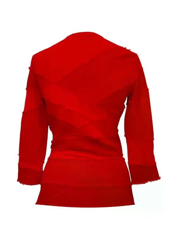 Alexander McQueen Patchwork Accent Top - Red