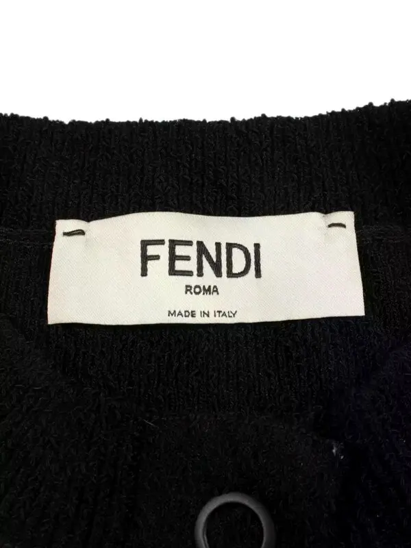 Fendi 2010s Logo-trim Knit Cardigan