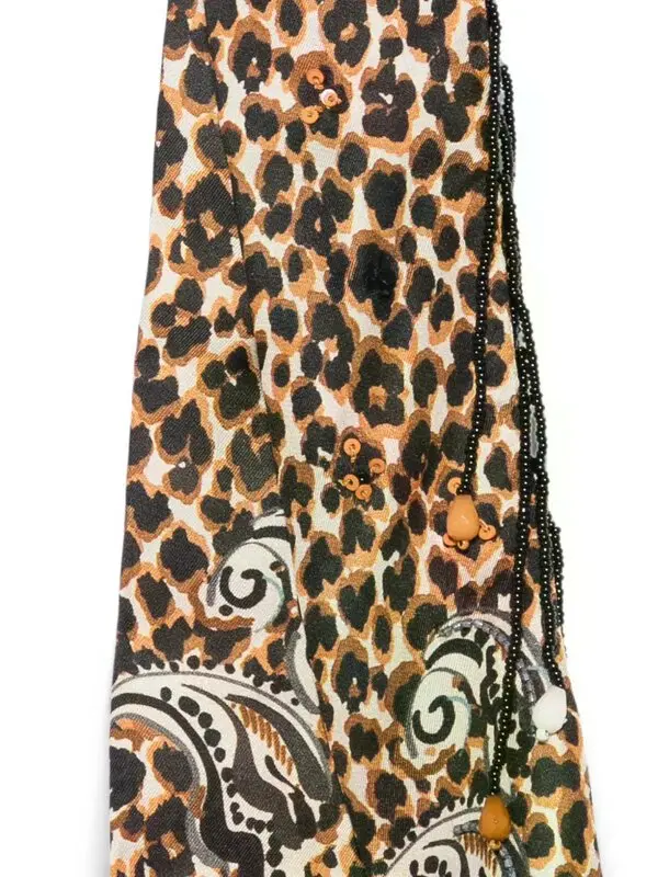 Etro Leopard-print Paisley-pattern Scarf