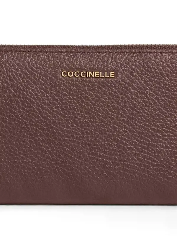 COCCINELLE Metallic Grained Leather Wallet