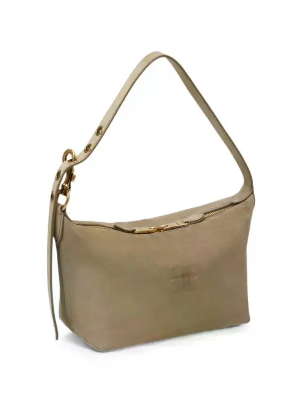 Miu Miu Spirit Logo-embossed Suede Shoulder Bag