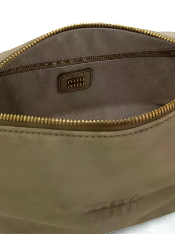 Miu Miu Spirit Logo-embossed Suede Shoulder Bag