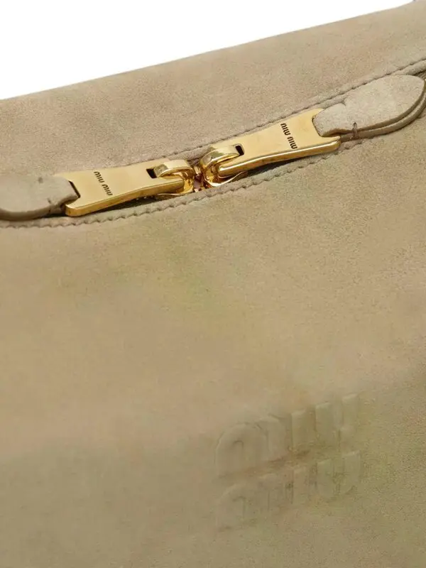 Miu Miu Spirit Logo-embossed Suede Shoulder Bag