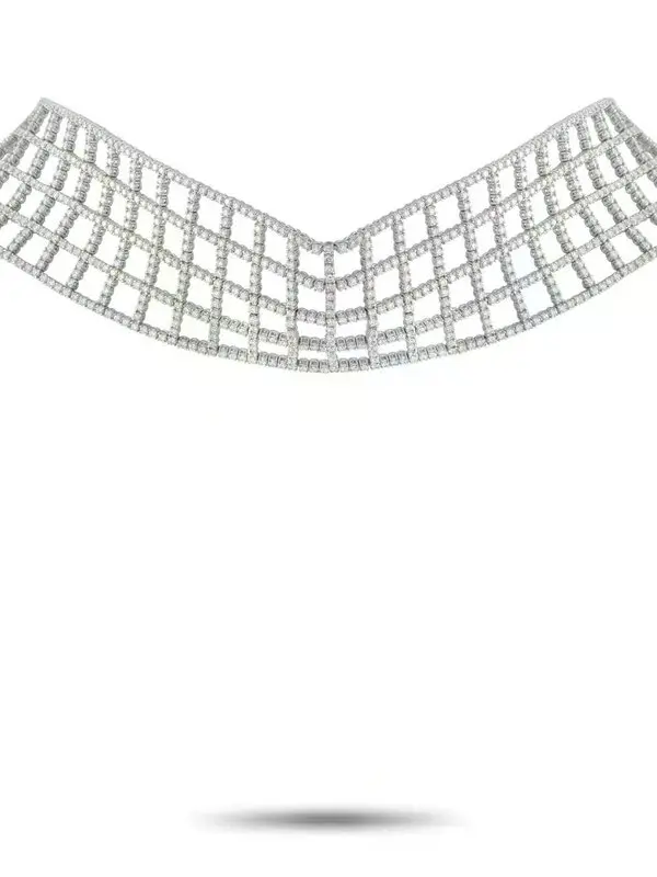 LB EXCLUSIVE Diamond Lattice Choker Necklace - Silver