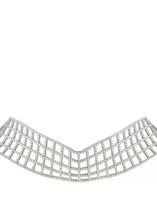 LB EXCLUSIVE Diamond Lattice Choker Necklace - Silver