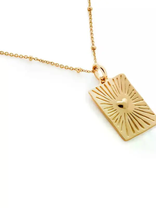 Monica Vinader Polished Beaded Chain Necklace With Heart Motif Pendant - Gold