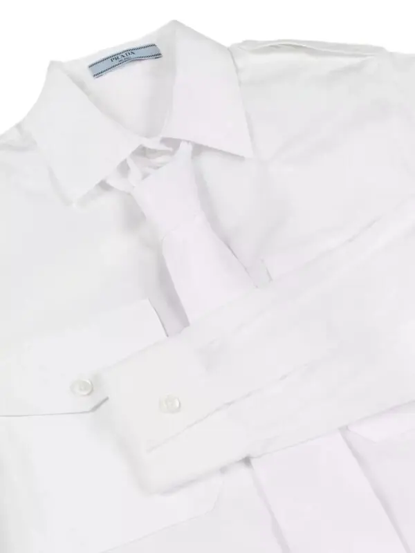 Prada Cotton Long-sleeve Shirt With Spread Collar