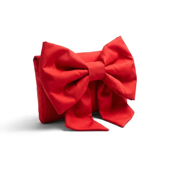 CONCEPT A TROIS Clutch Bag With Bow And Magnetic Closure - Red