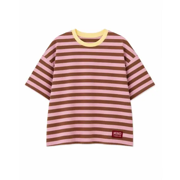 Mind Traveler Oversized Striped T-shirt - Brown
