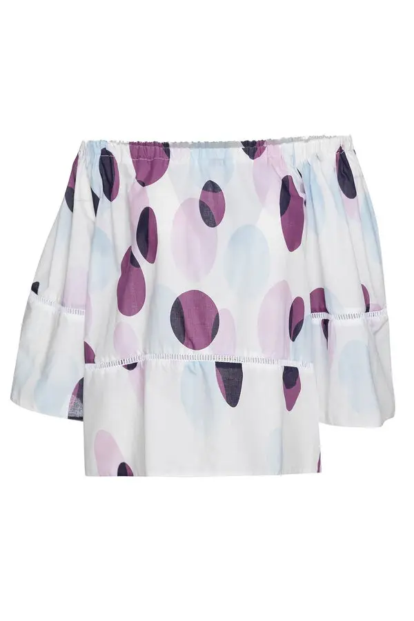 CONQUISTA Off The Shoulder Print Top