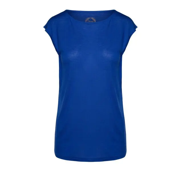 CONQUISTA Sleeveless Micromodal Cashmere Blend Top - Blue