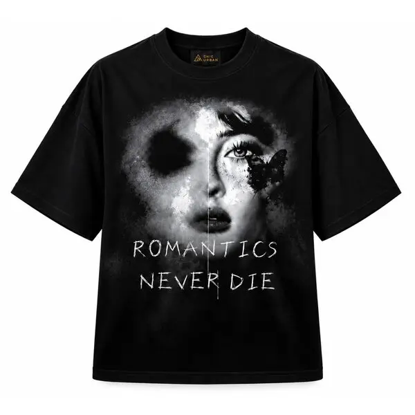 CHIC URBAN Romantics Never Die Graphic T-shirt - Black