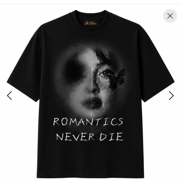 CHIC URBAN Romantics Never Die Graphic T-shirt - Black