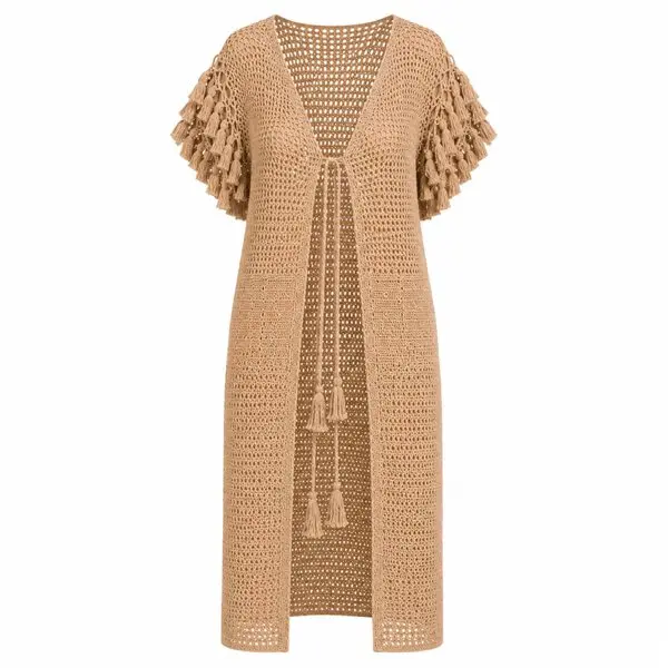MUCHE & MUCHETTE Thanda Crochet Kimono - Brown
