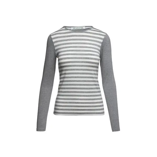 CONQUISTA Long Sleeve Stripe Top