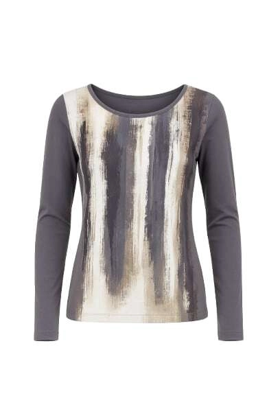 CONQUISTA Abstract Print Long Sleeve Top