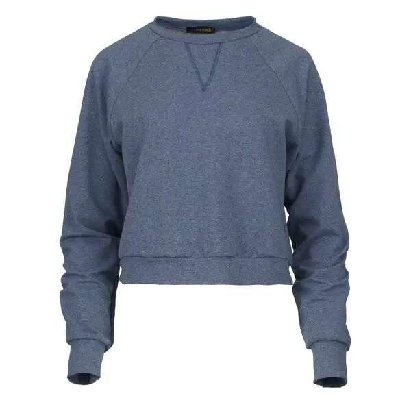 CONQUISTA Crop Indigo Melange Sweatshirt