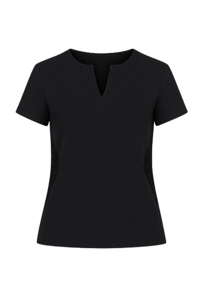 CONQUISTA Short Sleeve V Neck Top