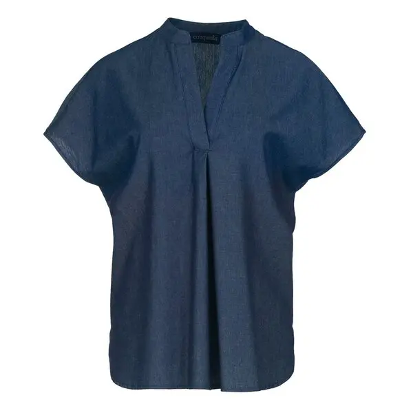 CONQUISTA Sleeveless Indigo Cotton Style Top