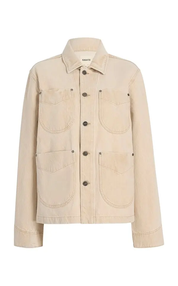 Khaite Wyatt Cotton Denim Jacket - Nude