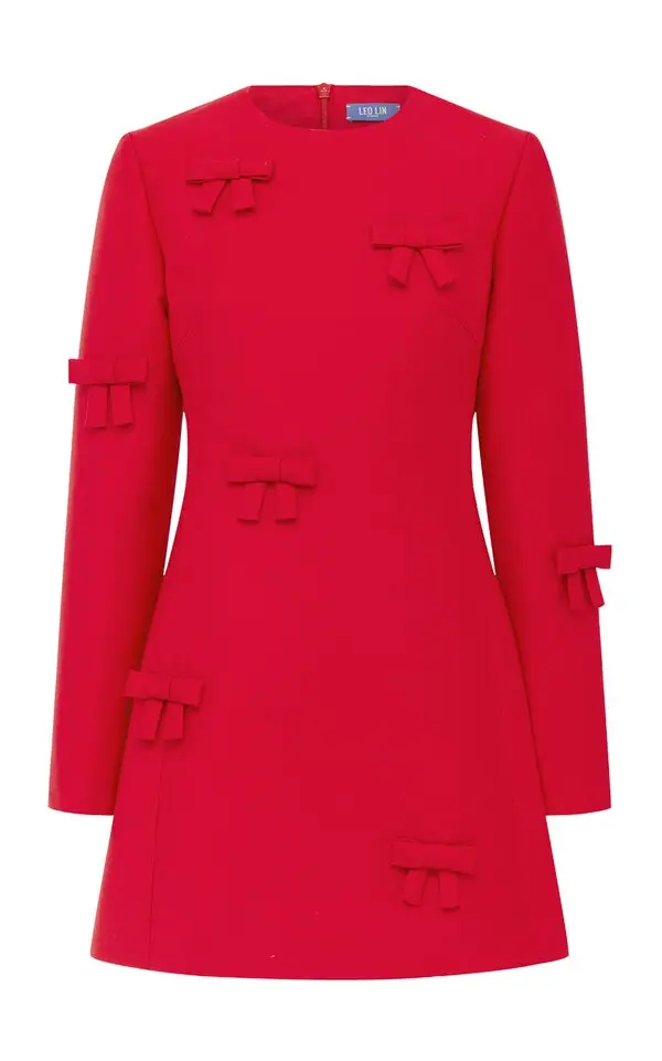 LEO LIN Aliza Bow-embellished Mini Dress