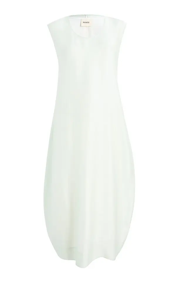 Khaite Grier Silk Maxi Dress - White