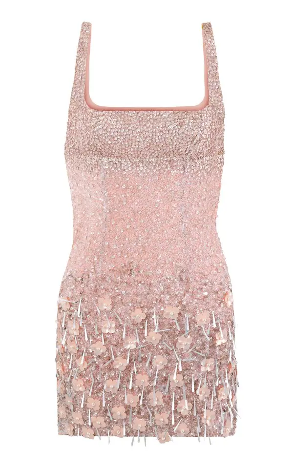 LA FUORI Maris Embroidered Tulle Mini Dress - Multi