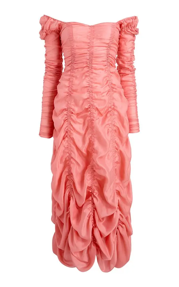 Khaite Judith Ruffled Silk Blend Dress