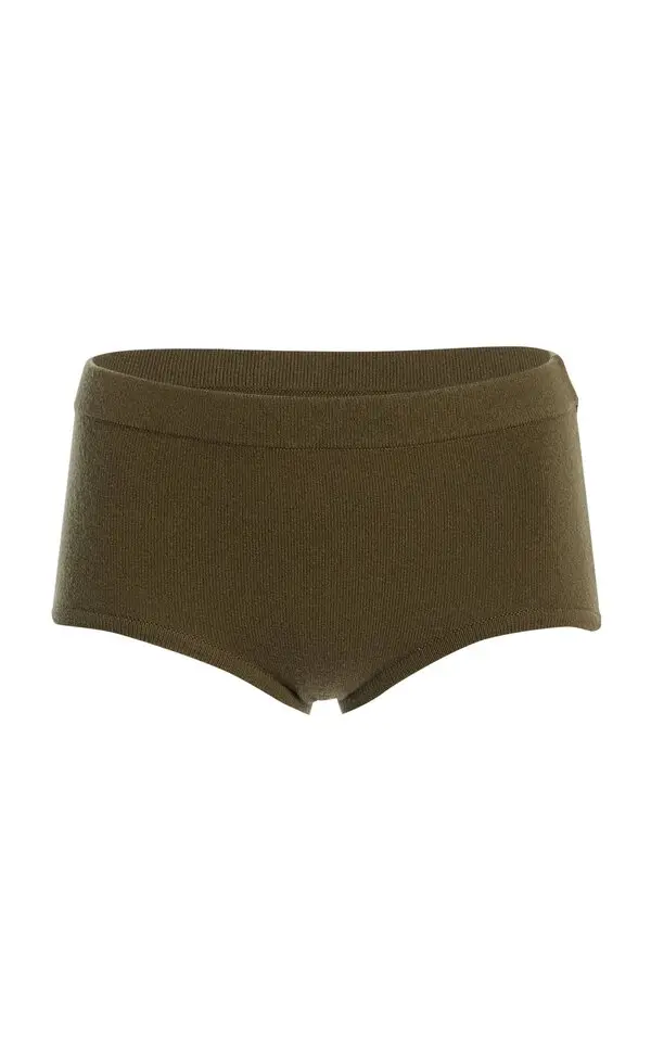 Michael Kors Knit Cashmere-blend Brief Shorts - Olive