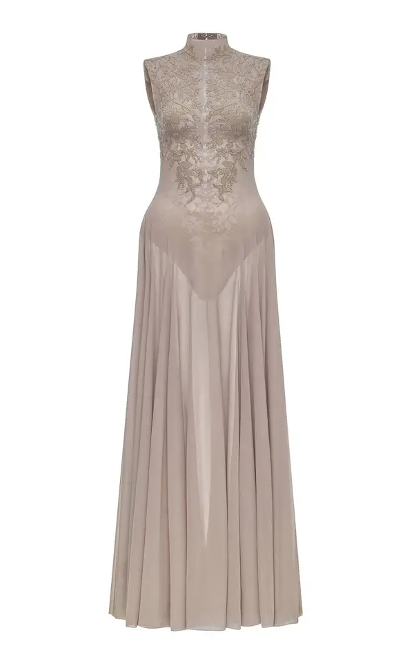 MONTSAND Sleeveless Jacquard Maxi Dress