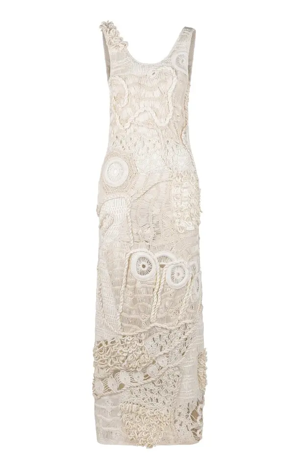 HEIRLOME India Freeform Crochet Silk-cotton Maxi Dress - Ivory