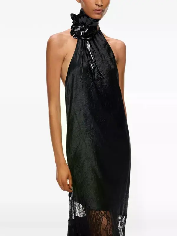 Pinko Lace-panelled Halterneck Midi Dress