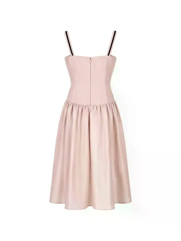 NAFSIKA SKOURTI Embellished Square Neck Midi Dress