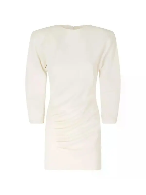 Andamane Ruched Shoulder-pad Mini Dress - Neutrals