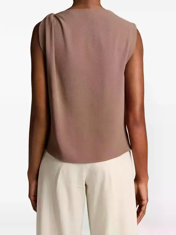 Vince Draped-shoulder Sleeveless Top - Brown