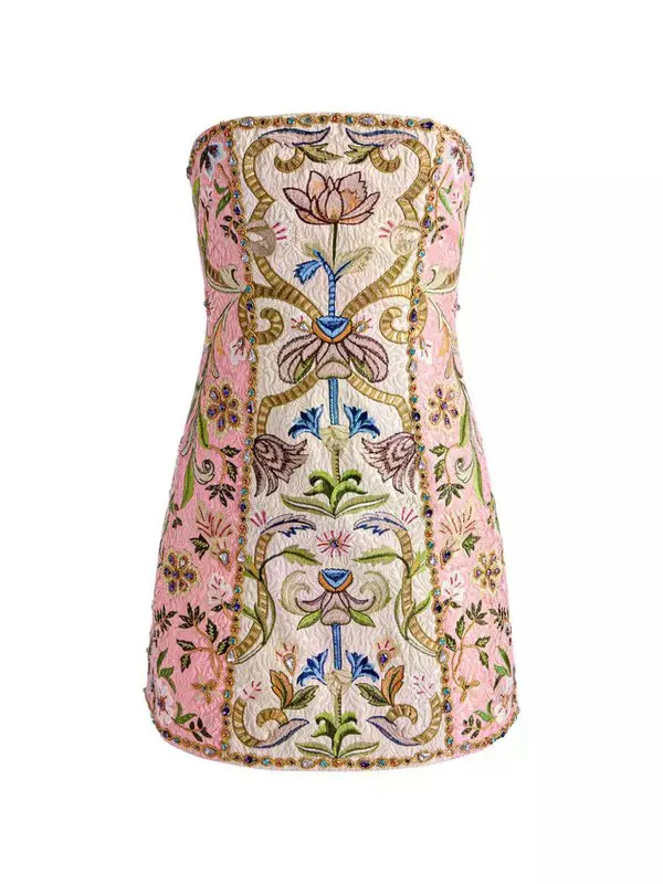 Alice + Olivia Katia Floral-motif Strapless Mini Dress - Neutrals