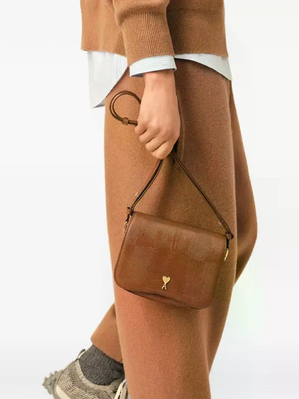AMI Paris Lizard Embossed Cowhide Leather Paris Paris Bag
