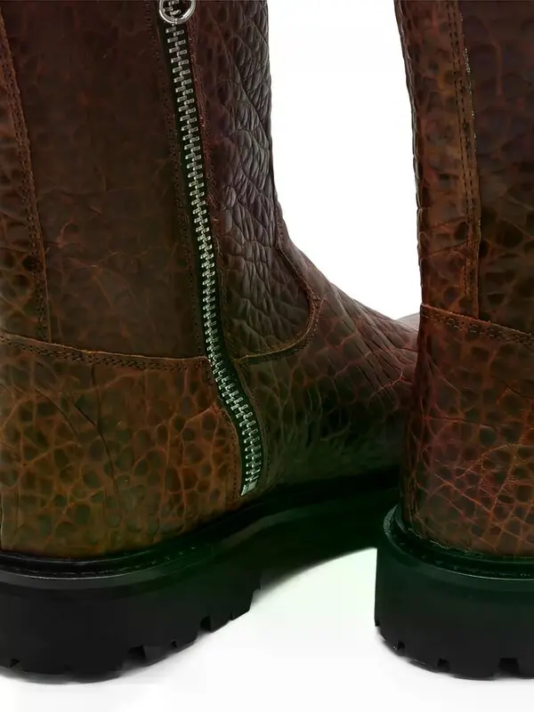 VINNY'S Croco-embossed Leather Boots