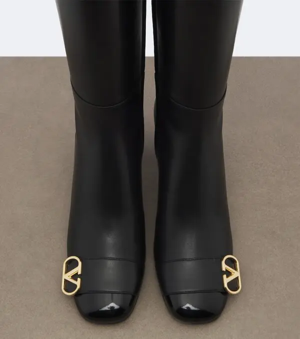 Valentino Garavani V-logo Knee-high Leather Boots