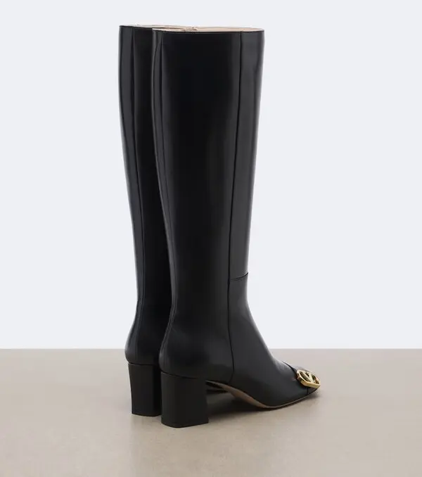 Valentino Garavani V-logo Knee-high Leather Boots