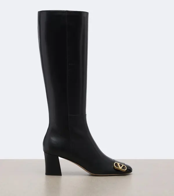 Valentino Garavani Veeside Vlogo Leather Knee-high Boots