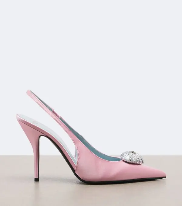 Valentino Garavani Cour Royal Satin Slingback Pumps - Pink